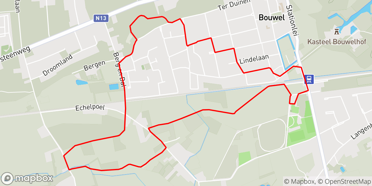 Loopomloop Grobbendonk-Bouwel - groen. 6km en 1D+ hoogtemeters in ...