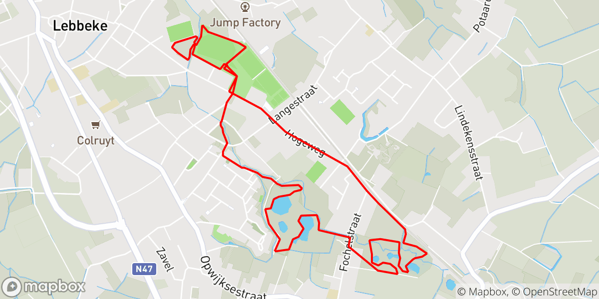 Loopomloop Lebbeke - groen. 5km en 0D+ hoogtemeters in Lebbeke